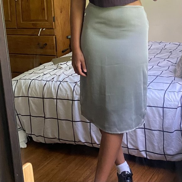 kathy ireland | Skirts | Vintage Kathy Ireland Satin Midi Skirt | Poshmark